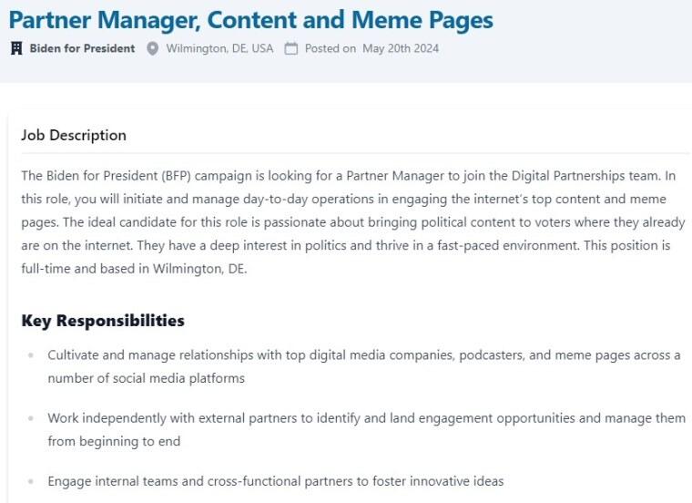Biden Admin Is Hiring A 'Meme Manager'; Hilarity Ensues...